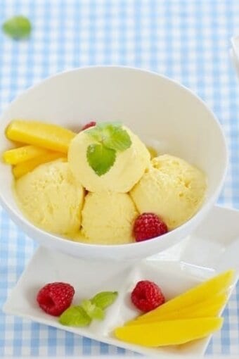 Mango Ice Cream with Sweetened Condensed Milk - Easy and Delish