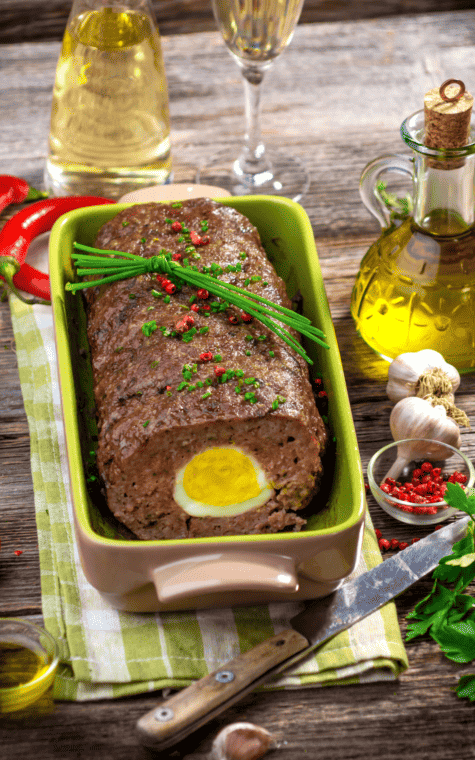 German Meatloaf with Hard-Boiled Eggs - Easy and Delish