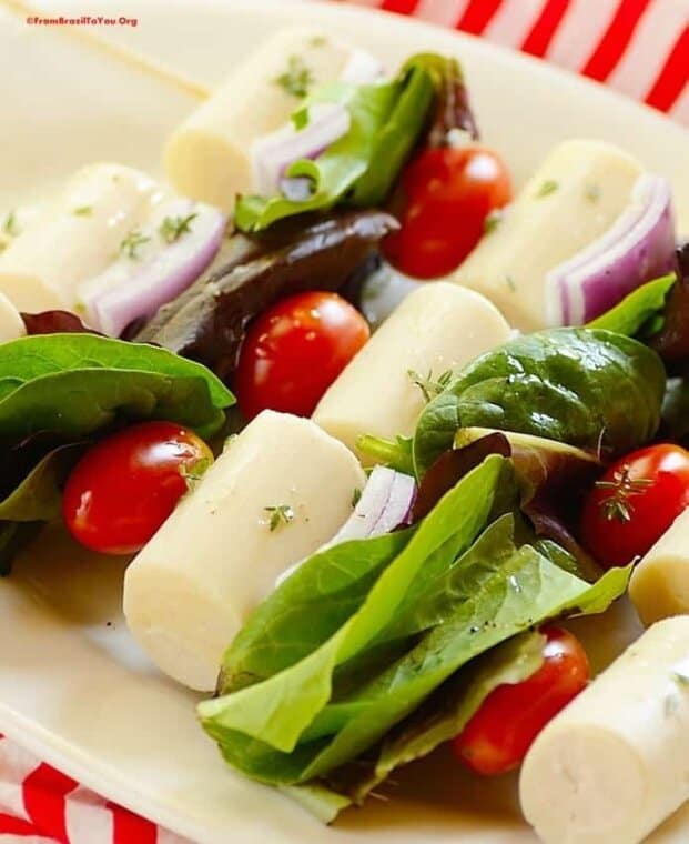 Heart of Palm Salad Skewers (Salada de Palmito no Espeto) - Easy and Delish