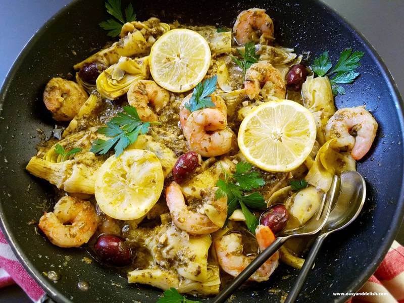 One Pot Seafood in Pesto Sauce - Easy and Delish