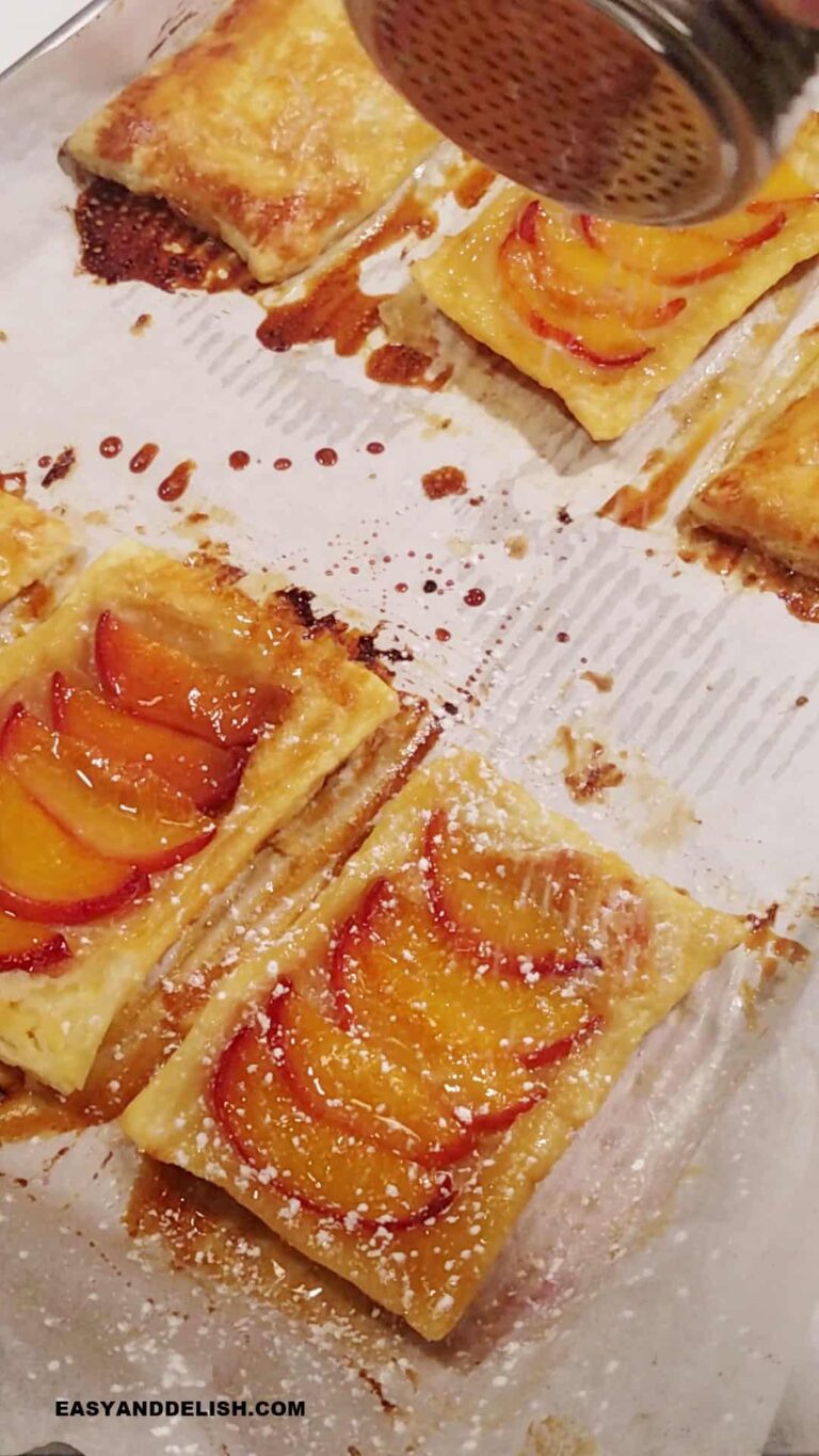 Peach Puff Pastry Tart (TikTok Recipe)